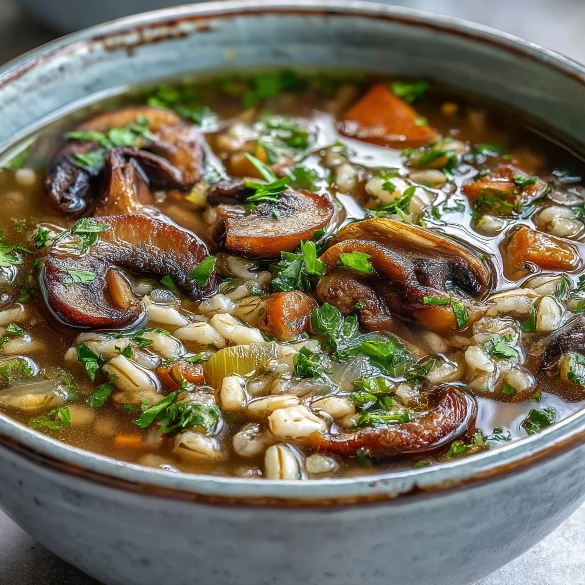 Comforting Mushroom Barley Soup | Easy One-Pot Deli Style