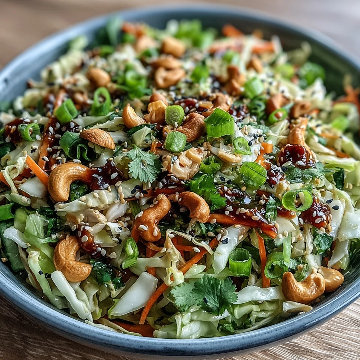 Asian Cabbage Salad with Sesame-Ginger Dressing